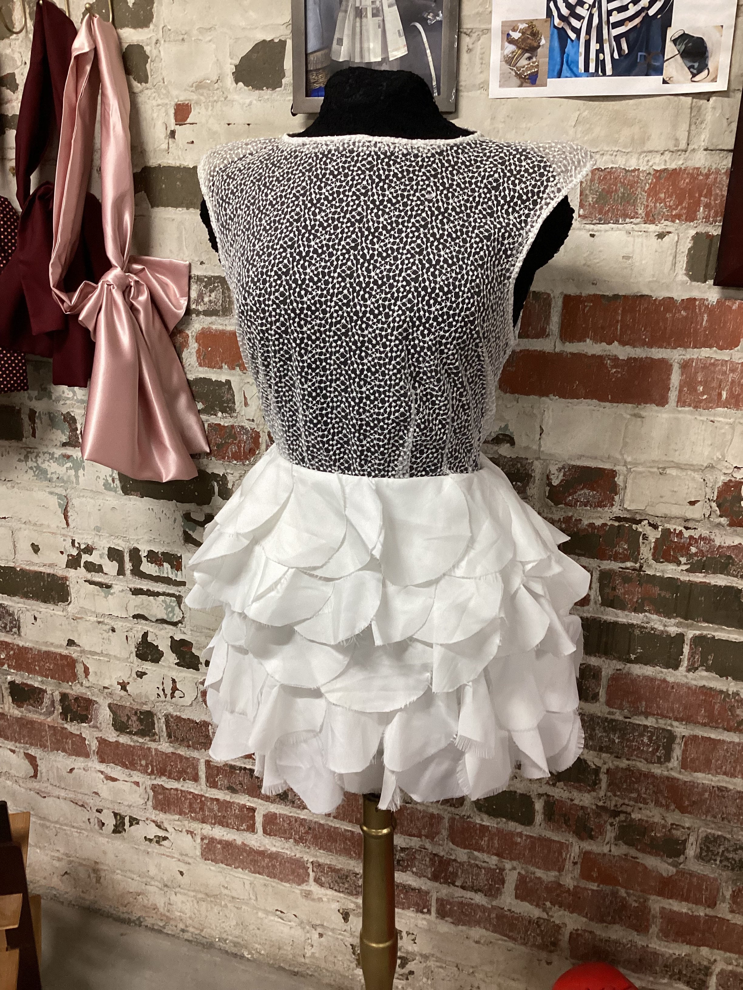 White backless flutter dress by Dru Christine, Size 12-14 | Dru ...